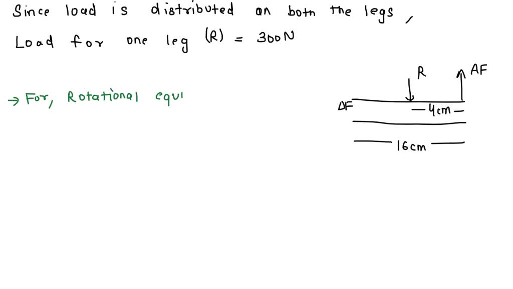 SOLVED: A person weighing 600 Newtons (135 lbs) stands on their toes ...