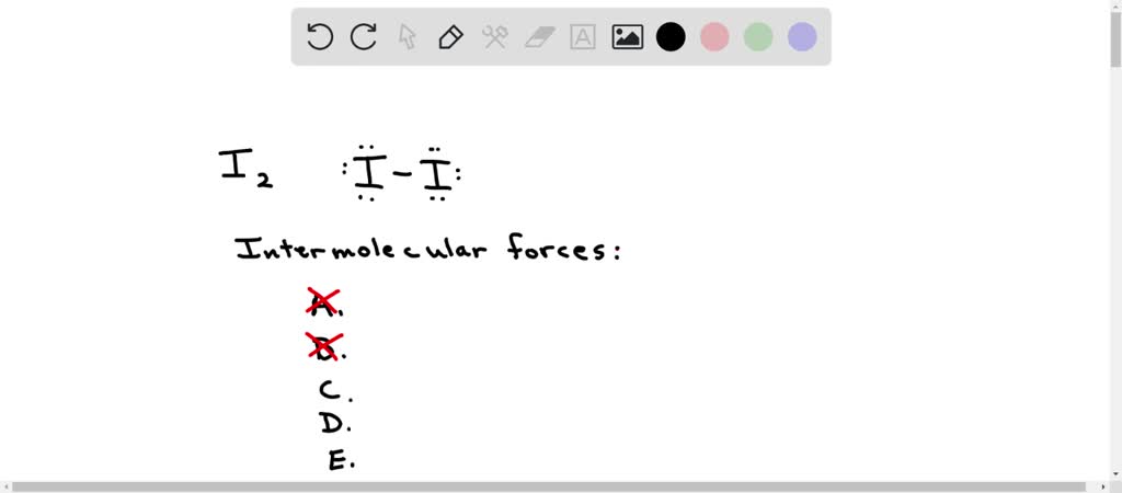 SOLVED: The strongest interactions between molecules of iodine I2 are ...