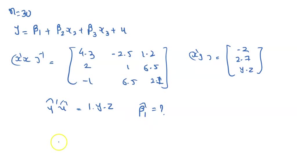 SOLVED: The following model with three regressors, including the ...