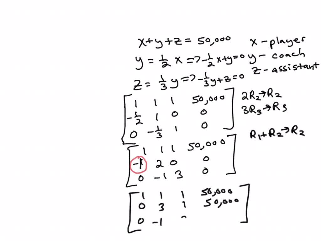 Solved Solve Using Matrices A Team Consisting Of A Player Coach And Assistant Coach Won Php