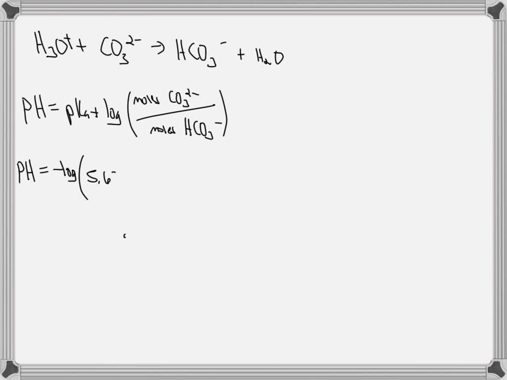 SOLVED: Calculate the pH of a buffer solution prepared by 500 mL of 0.20 M NaHCO3 and 750 mL of ...