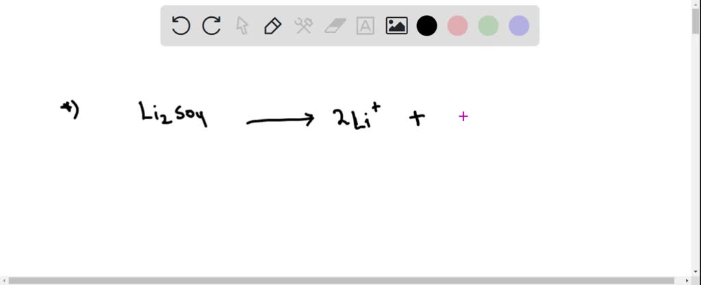 SOLVED: Show the dissociation equation for solid lithium sulfate, Li2SO4(s)