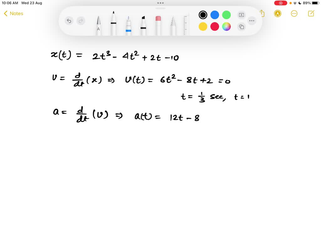 The Velocity Time Relation Of A Particle Is Given By V 3t 2 2t 1