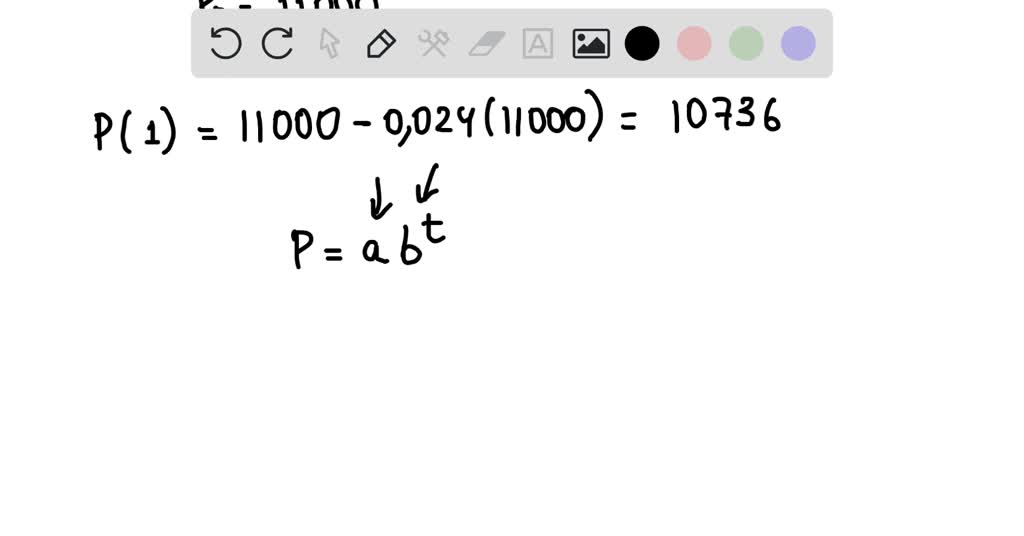 SOLVED: A population numbers 10,000 organisms initially and decreases by 8% each year. A ...