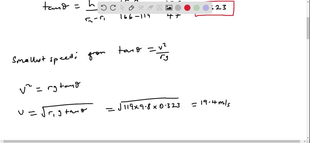 SOLVED: On a banked race track, the smallest circular path on which cars can move has a radius ...