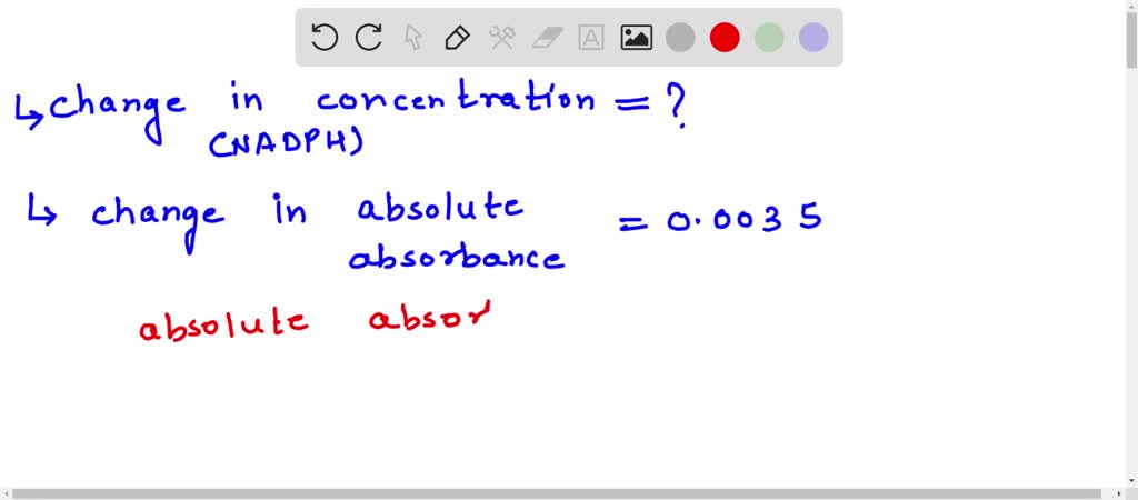 SOLVED: What is the change in concentration (umol/mL/min) for NADPH if ...