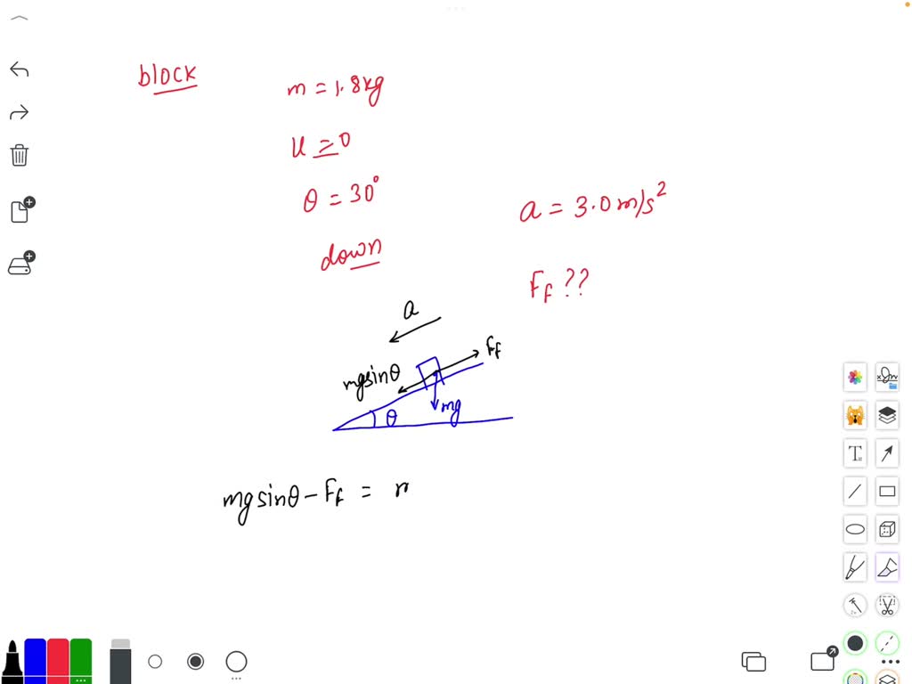 SOLVED: A block with mass M slides down an incline of angle e at constant velocity v Which of ...