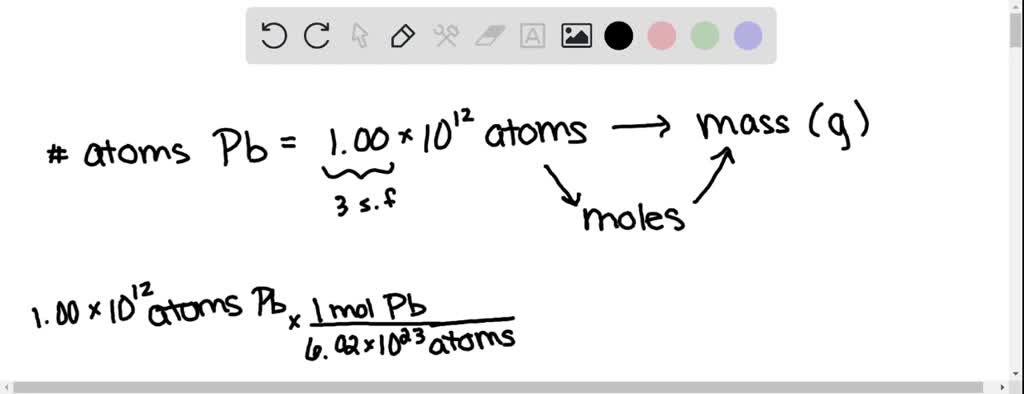 What is the mass in grams of 1.00 x 10^12 lead (Pb) atoms?