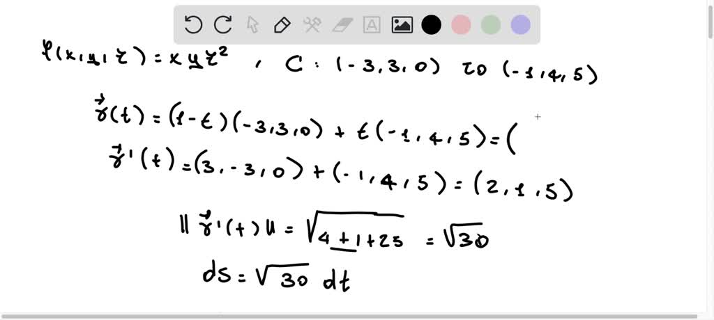 SOLVED: Evaluate the line integral, where C is the given curve. C xyz^2 ds, C is the line ...