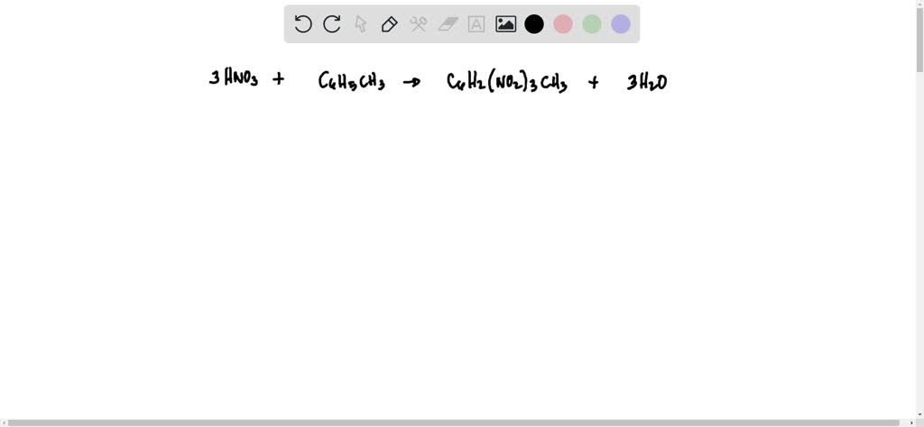 SOLVED: Trinitrotoluene (C6H2(NO2)2CH3), also known as TNT, is formed ...