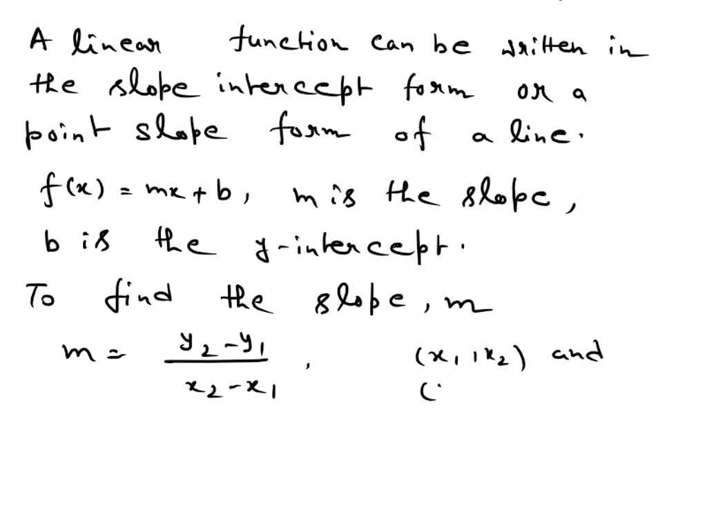 SOLVED: How are key features of a linear function identified and ... SOLVED: How are key features of a linear function identified and ...