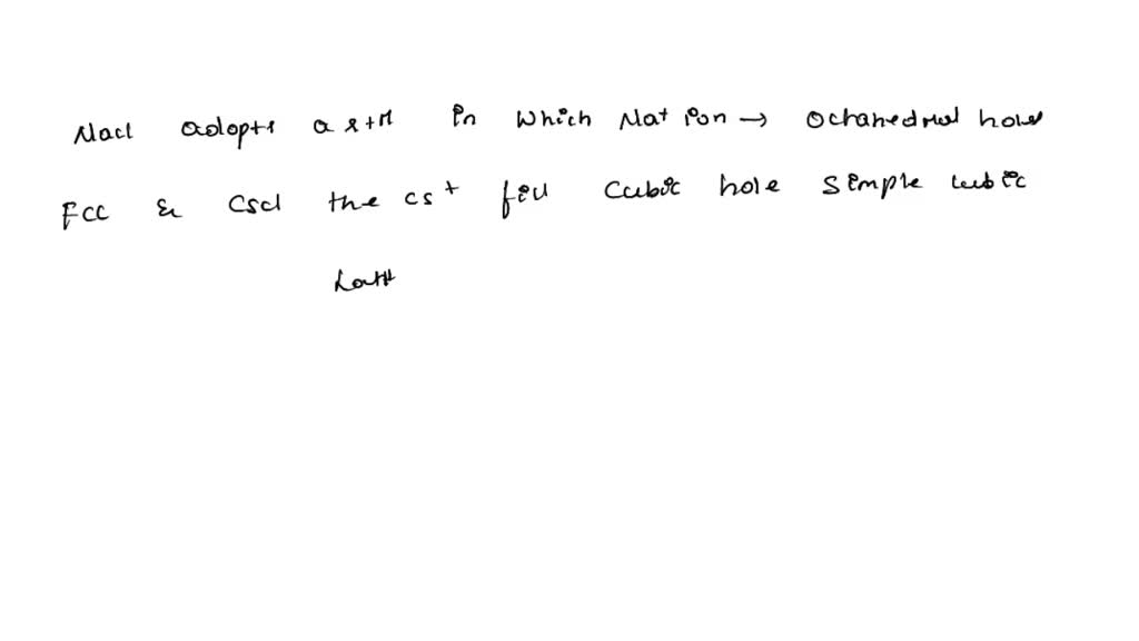 SOLVED: Explain why NaCl adopts a structure in which the Na+ ions fill ...