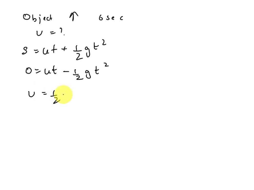 'An object projected vertically upward from ground level returns earth in 6 seconds Find the ...