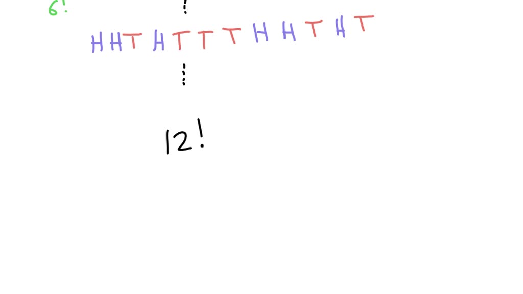 SOLVED: A coin is tossed 12 times. How many sequences with 6 heads and 6 tails are possible ...