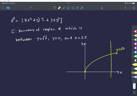Use Green's Theorem to calculate the work done by the force...