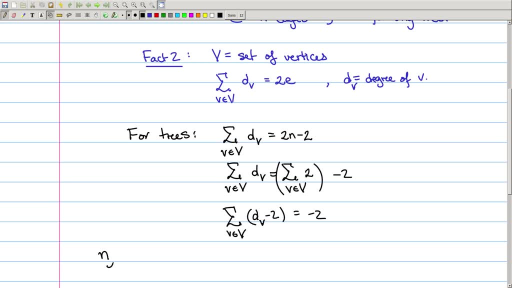 SOLVED: Let T be a tree on n vertices. Prove that if T contains no vertices of degree two, then ...
