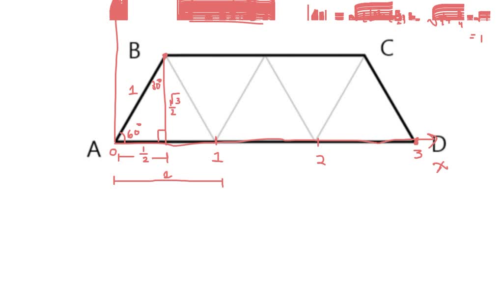 SOLVED: The figure below is trapezoid made up of 5 equilateral triangles: unit vector in the ...