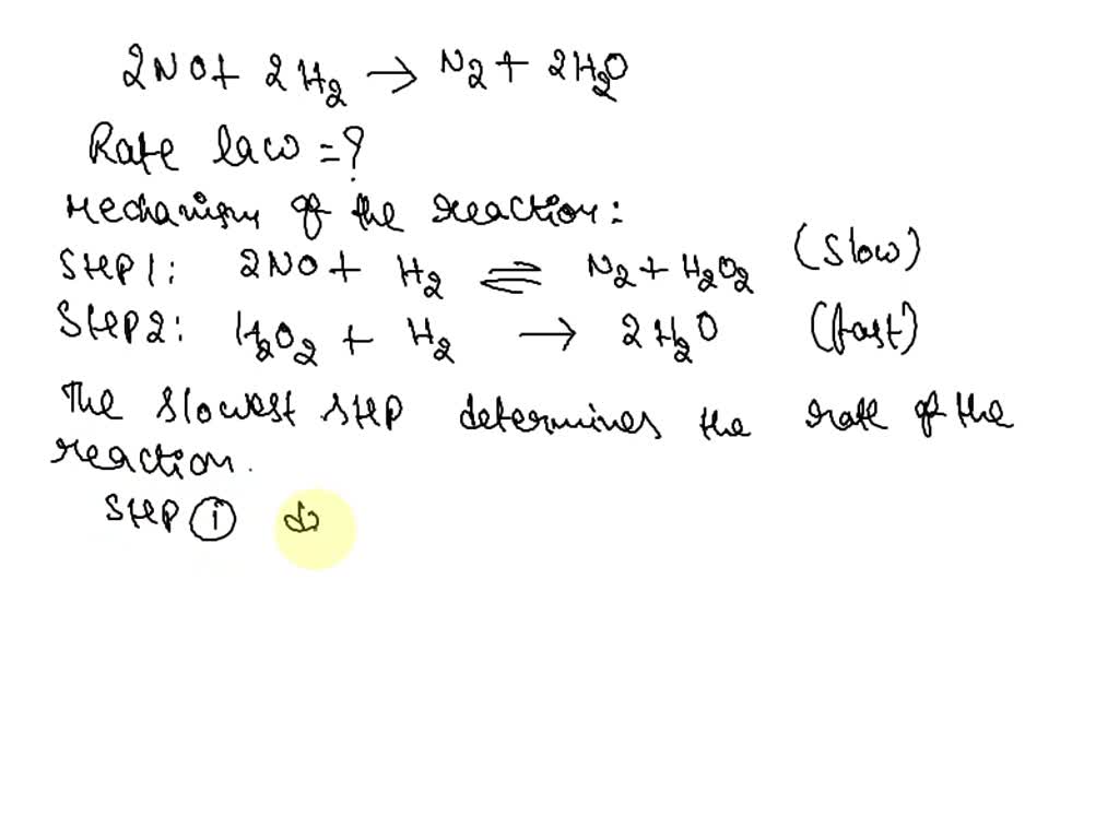 SOLVED: Nitrogen monoxide, NO, reacts with hydrogen, H2, according to ...