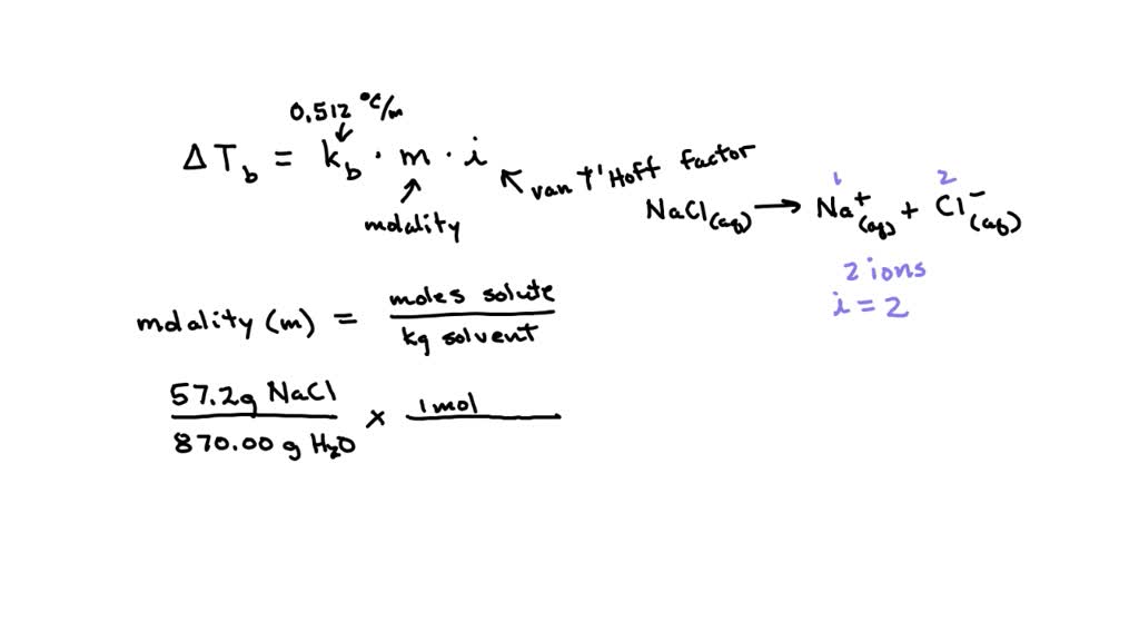 SOLVED: What is the boiling point of a solution containing 57.2 g of ...