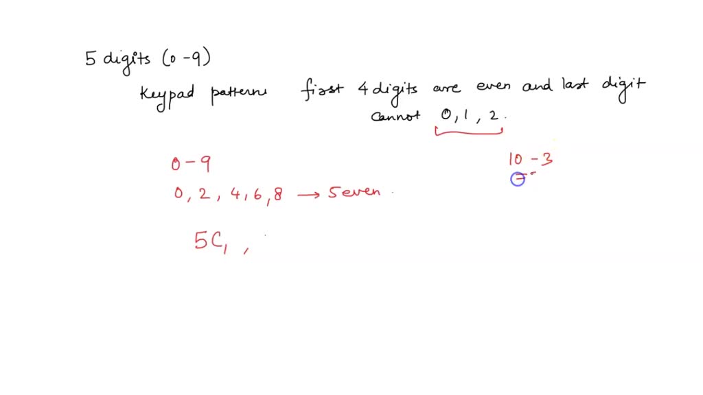 SOLVED: 1. A security keypad uses five digits (0 to 9) in a specific order. How many different ...