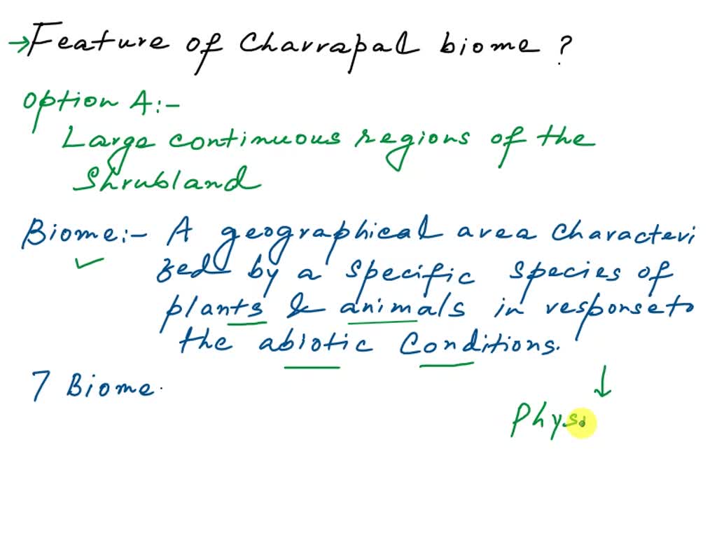 SOLVED: The chaparral biome is best characterized by A) large ...