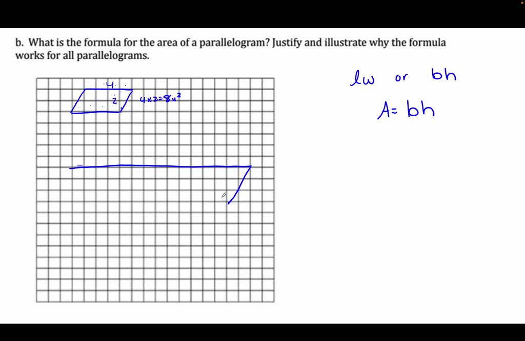 SOLVED What Is The Formula For The Area Of A Parallelogram Justify 