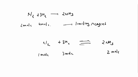 N2 3h2 2 nh3 15 moles of n2 is added to 15 moles of h2 and...