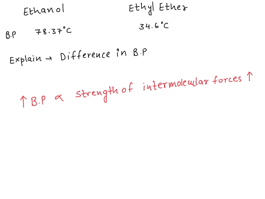 SOLVED: Ethanol and ethyl ether, both of them have the molecular formula C2H6O. However, their ...