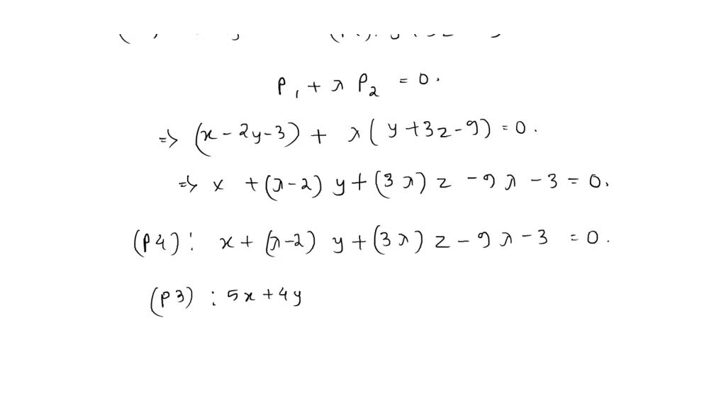 Solved Determine An Equation For The Plane Passing Through The Line Of