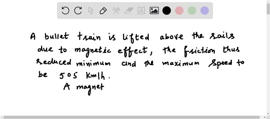 SOLVED: a bullet train is lifted above the rails due to magnetic field ...