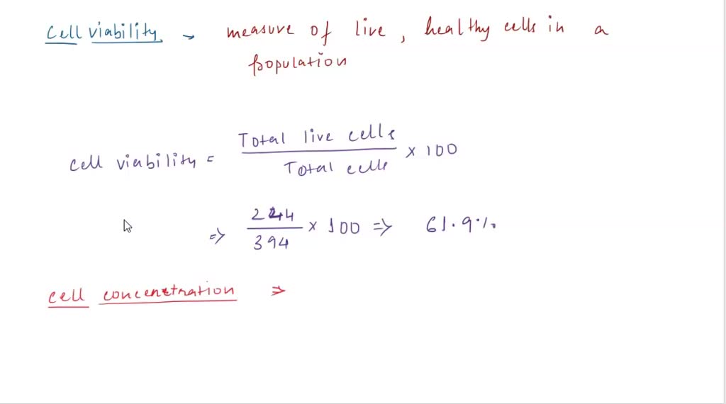 SOLVED: Hemacytometer count: at 1–>10 for 8 quadrants, 180 live cells ...