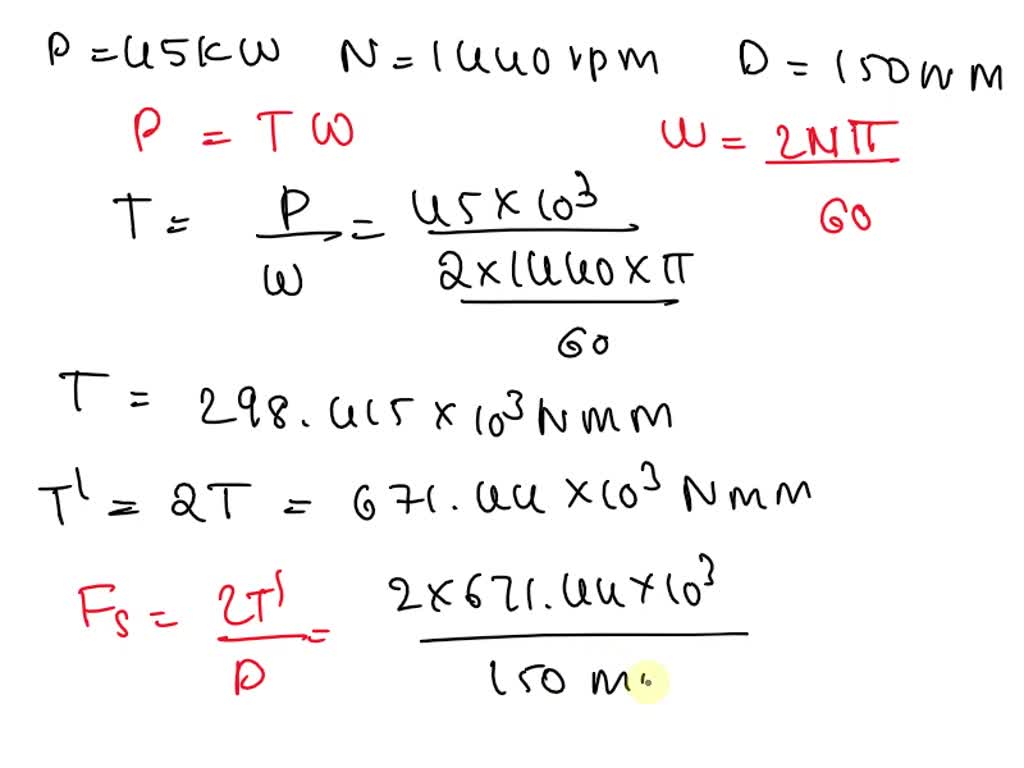 SOLVED: A flange type rigid coupling is used to connect a 45 kW, 1440 ...