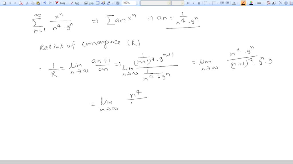 SOLVED: Determine the radius of convergence for the given power series ...