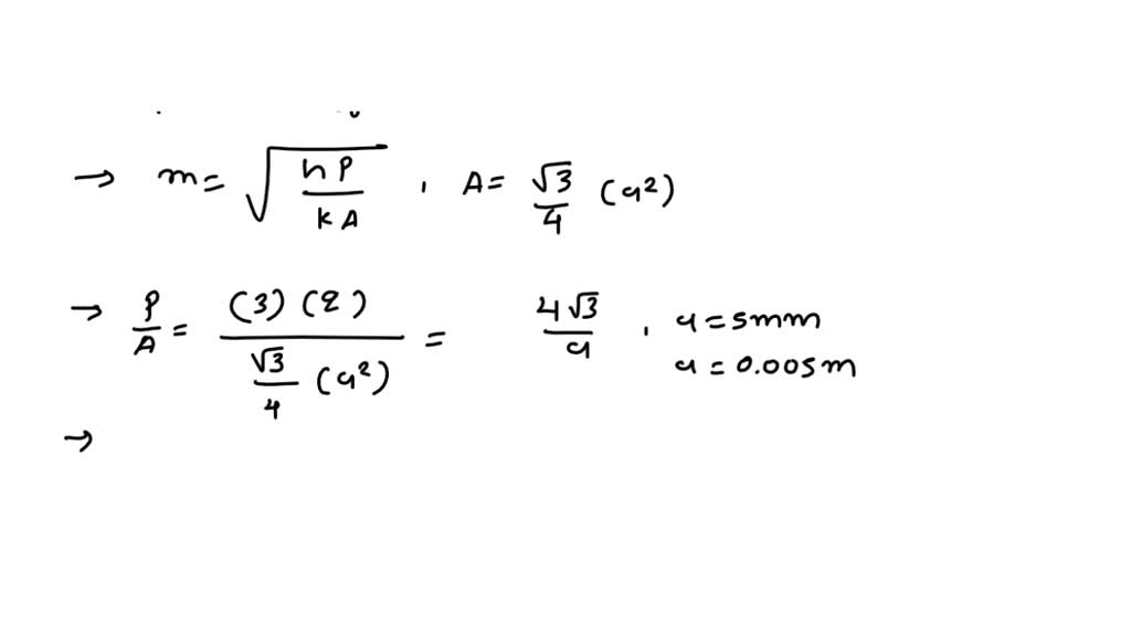 SOLVED: A steel fin (k = 54 W/m-K) with a cross-section ofan ...