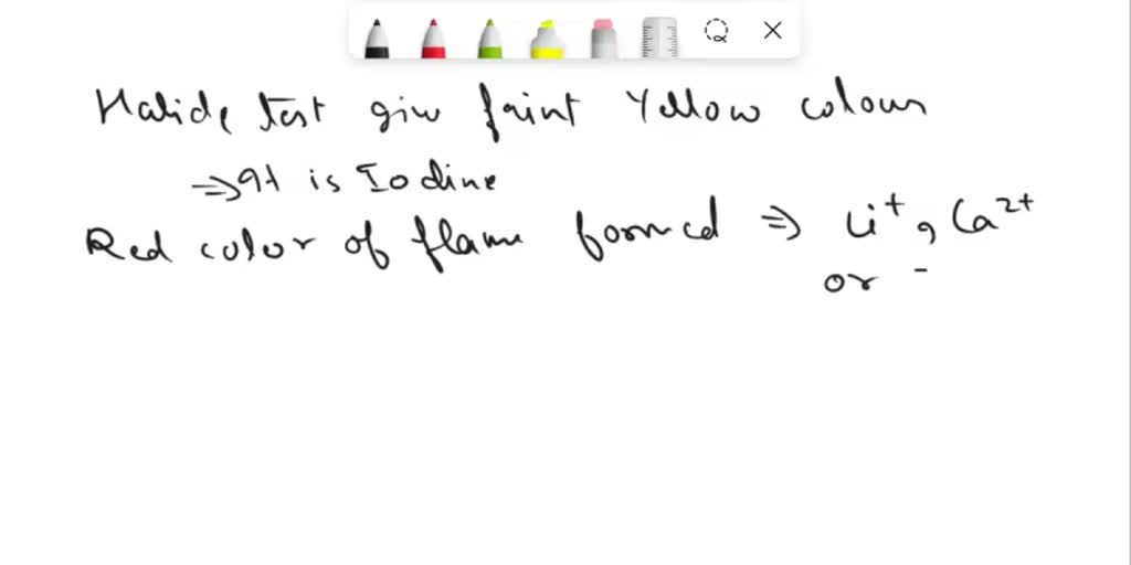 SOLVED: an unknown solution gave a red flame and no precipitate with ...