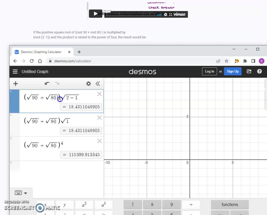 SOLVED: If the positive square root of (root 90 + root 80 ) is ...