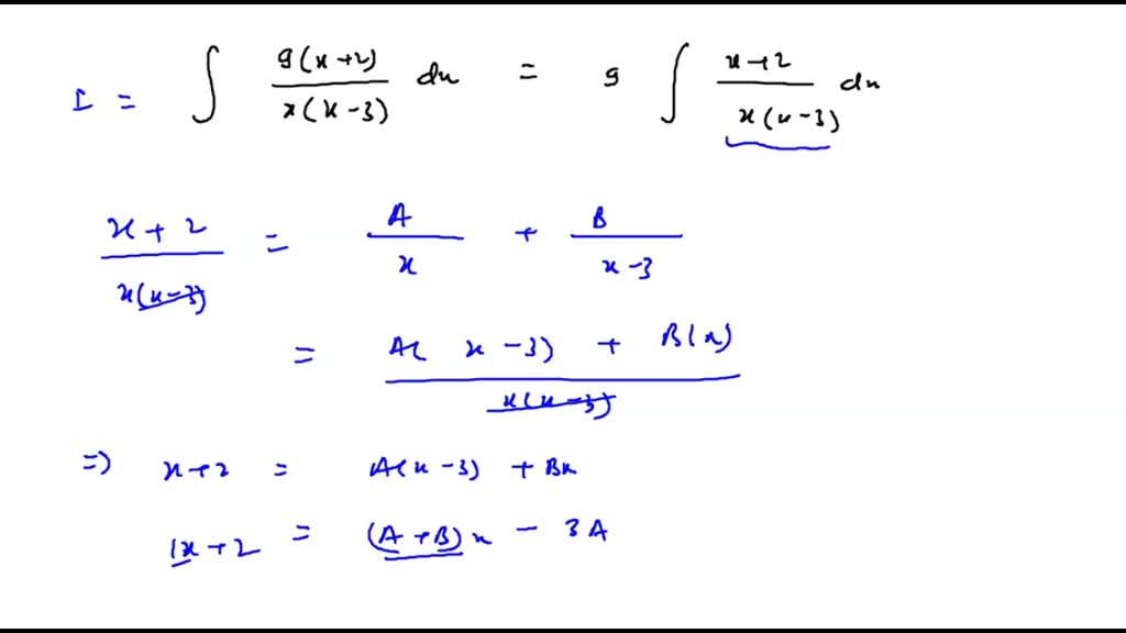 SOLVED: integral of ((9(x+2))/x(x-3))dx