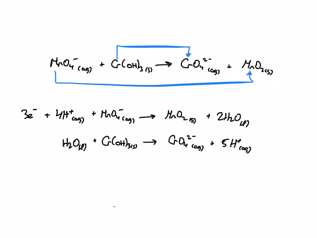 SOLVED: Consider the following reaction under basic conditions: MnO−4 ...
