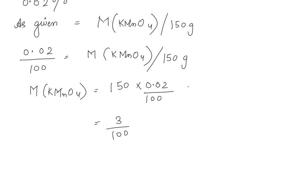 How many grams of potassium permanganate should be used in compounding ...