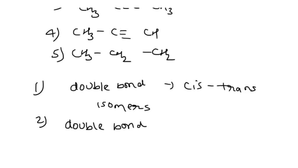 SOLVED: Which of the following pairs of compounds are cis-trans isomers? and CH and HC CCH3 and ...
