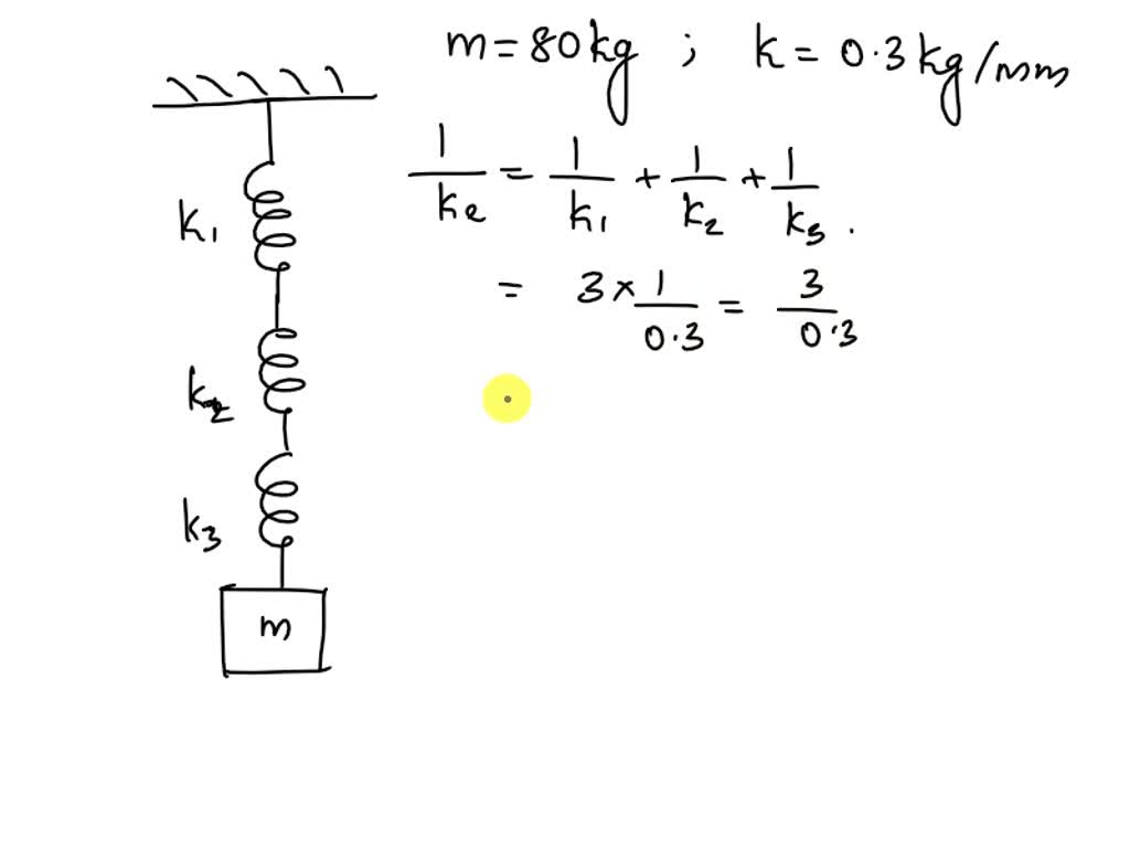 SOLVED: 11. Three extension coil springs are hooked in series and ...