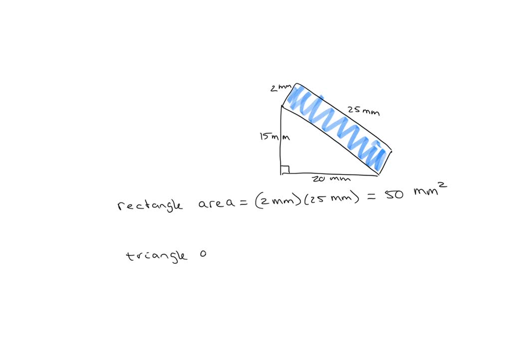 SOLVED: Find the area of the figure below, formed from a tria rectangle, in square millimeters 2 ...