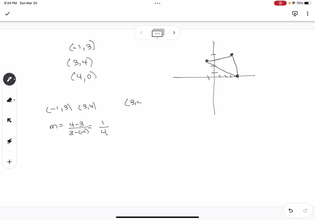 SOLVED:Find the slope of each side of the triangle with vertices ( _ 3 ...