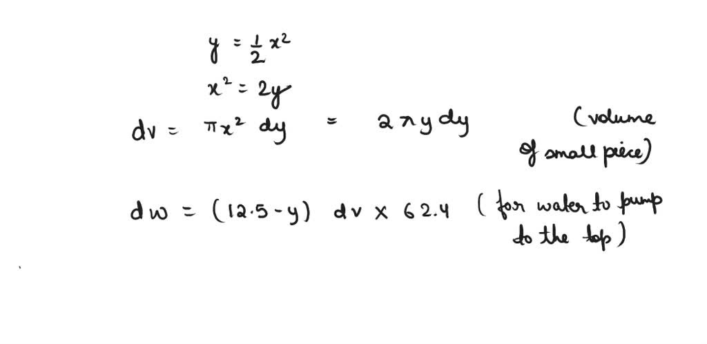 Determine the work to empty a parabolic tank filled with water, which ...