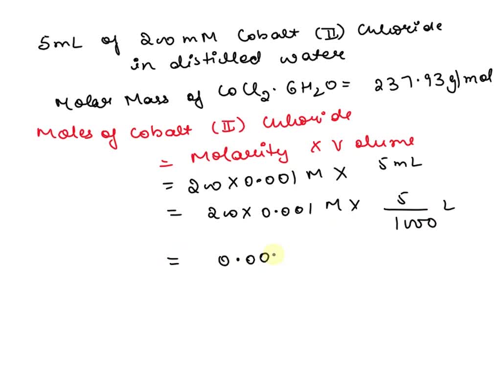 SOLVED: Show the calculation that you will use to prepare 5 mL of 200 ...