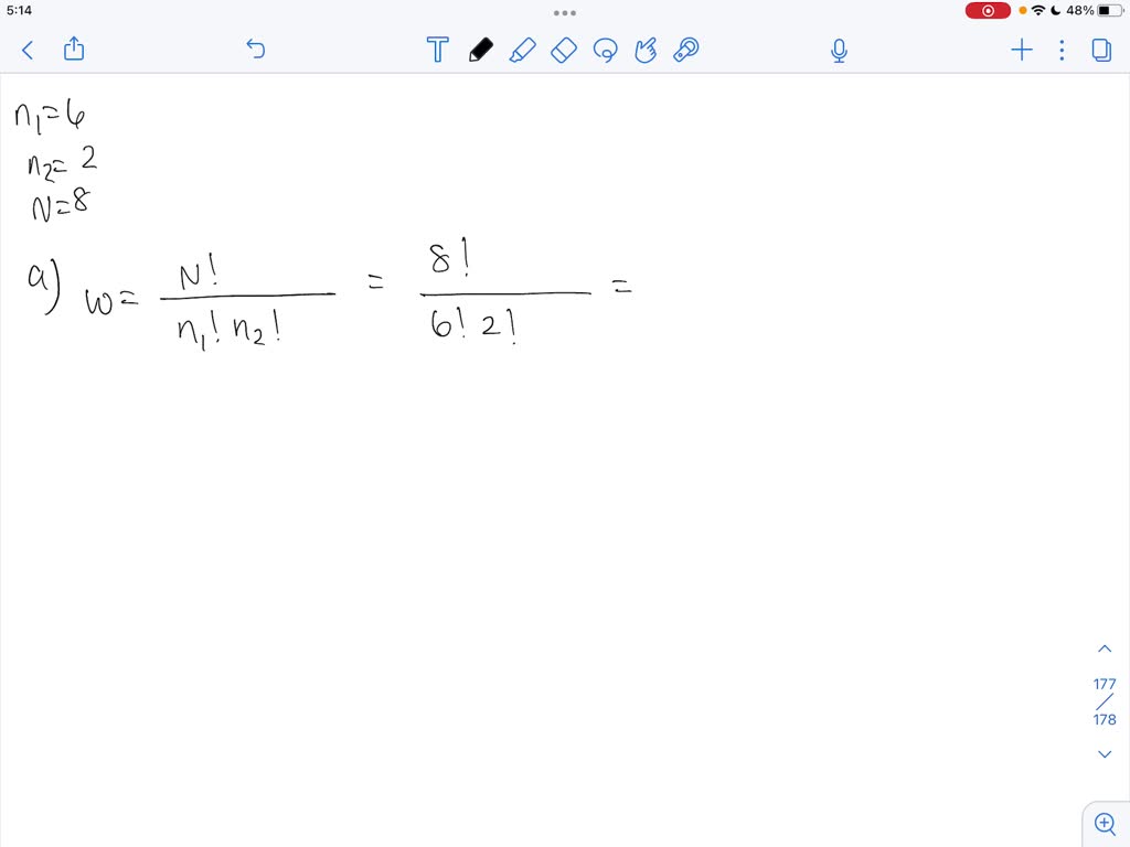 SOLVED: Construct table of the possible configurations of the eight identical molecules in the ...