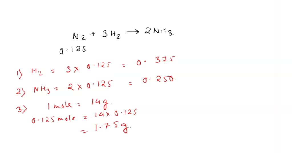 SOLVED: Question 2: Ammonia (NH3) is synthesized by this reaction: NO + H2 -> NH3 + H2O If the ...