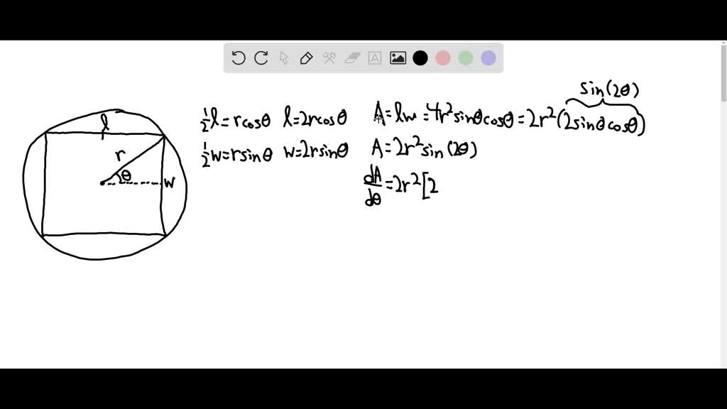 Solved What Are The Dimensions Of The Rectangle With Largest Area That Can Be Drawn Inside A 