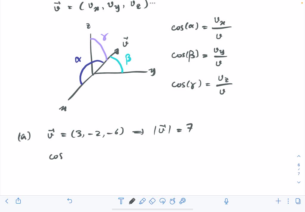 SOLVED: 16. Find the direction cosines and direction angles of a) v=3 i ...