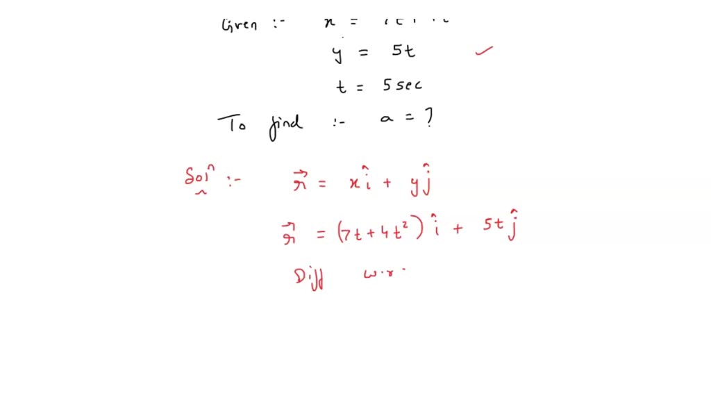 SOLVED: The x and y coordinates of a particle at any time t are given ...